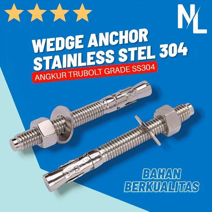 SS 304 / M10x90 Wedge Anchor / Through Bolt 10MM / Stainless Steel ...