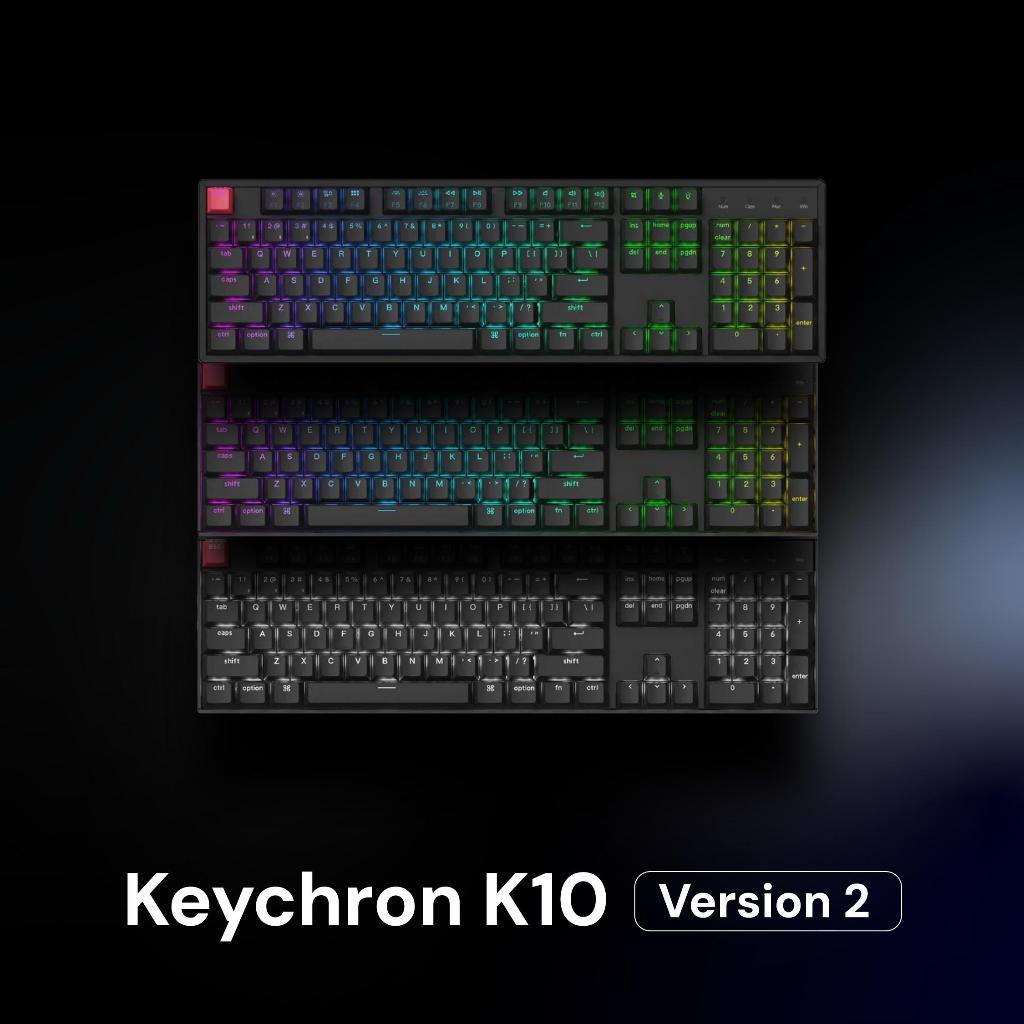 Keychron K10 Version 2 QMK Full Size 100% Layout Hot-Swappable RGB ...