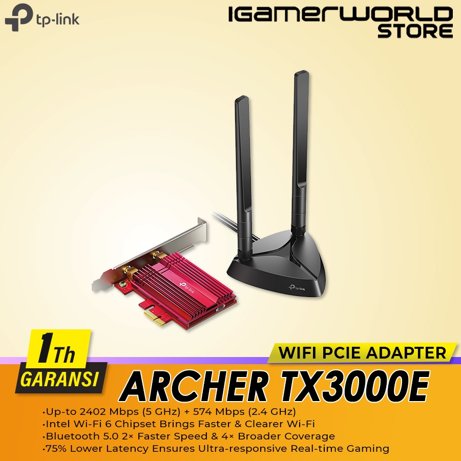 Tp-Link ARCHER TX3000E AX3000 5G 2402 Mbps TpLink WiFi 6 Bluetooth 5.0 ...