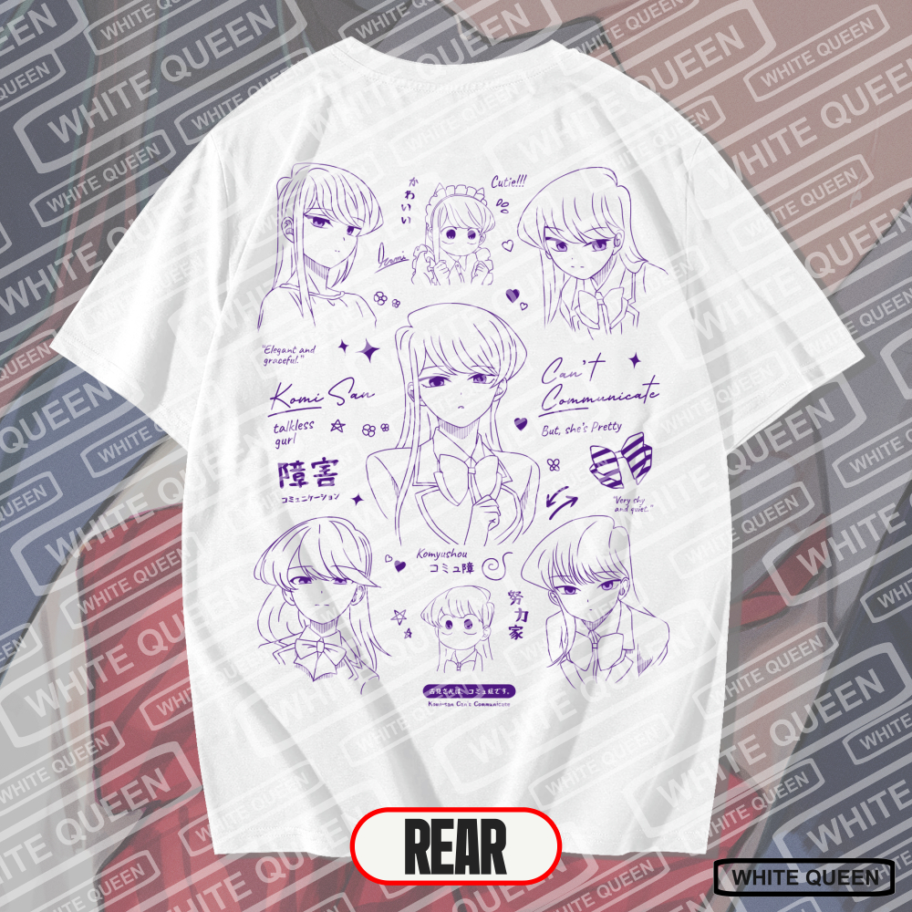 White Queen - Komi Shouko Anime Komi-san wa Komyushou Desu T-Shirt ...