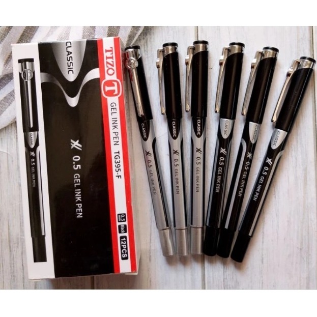 TIZO TG-395F 0.5MM BLACK GELPEN BALLPOINT PEN (1 BOX CONTAINS 12 PCS ...