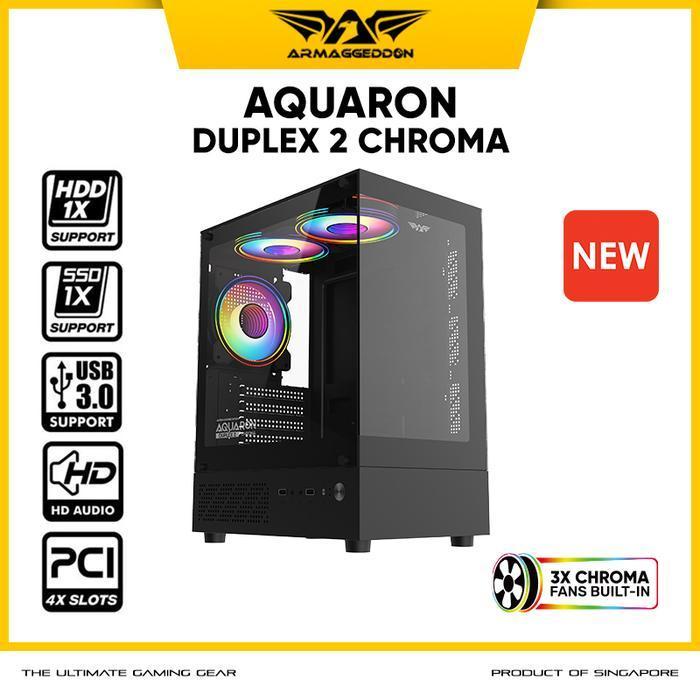 Gaming PC Case Armaggeddon Aquaron Duplex 2 Chroma M-ATX PC Case with ...