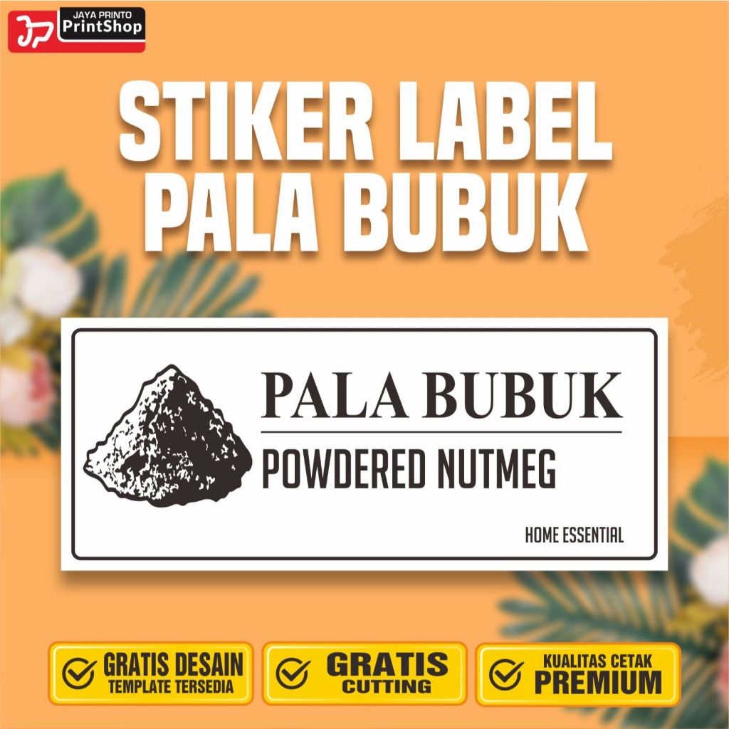 Waterproof Nutmeg Powder Kitchen Spice Label Stickers_STICKER | Shopee ...