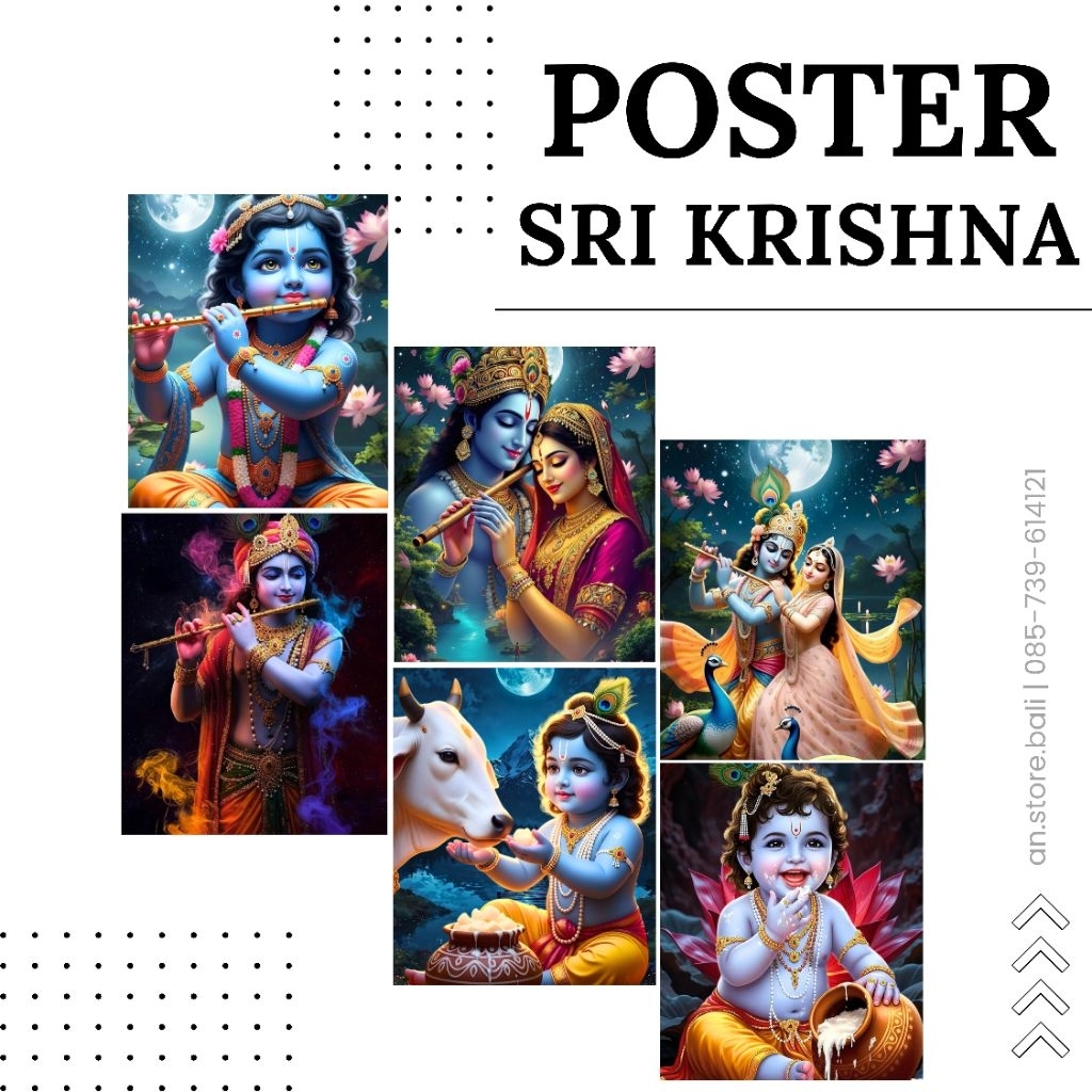 Sri Krishna Poster / The Most Complete Hindu Poster / Govinda Poster ...
