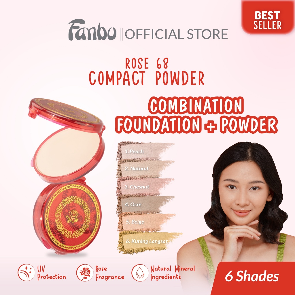 MAWAR Fanbo Rose 68 Pancake Compact Powder (DP) - Contains Zinc Oxide ...