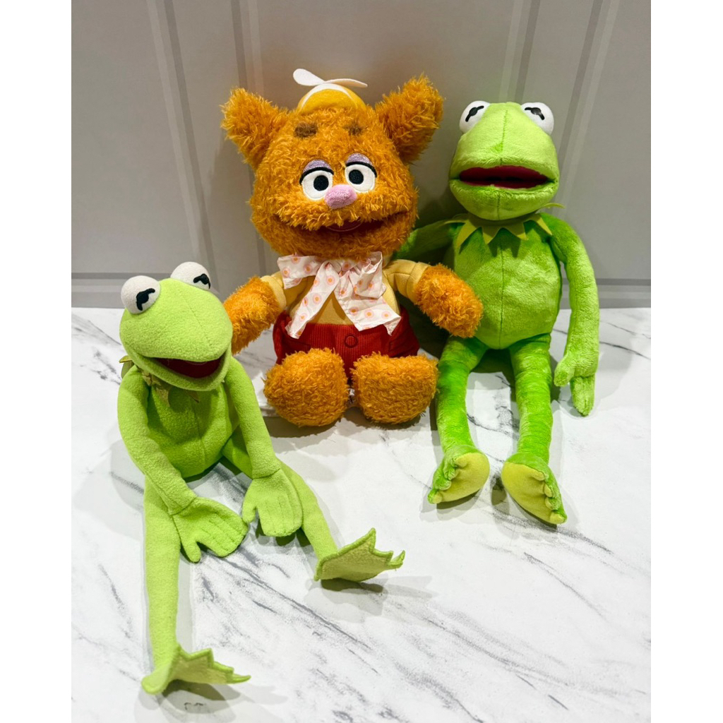 Plushie Fozzie Bear Doll (Disney Store) & Kermit the Frog (TY) from ...