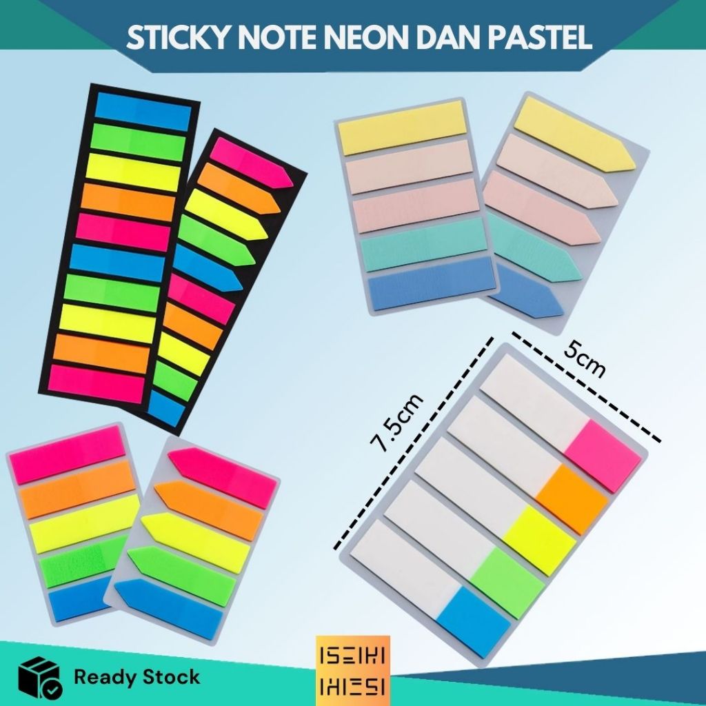 Sticky Notes Index Multi Colors Memo Pad Tab Strip Key Points Label ...
