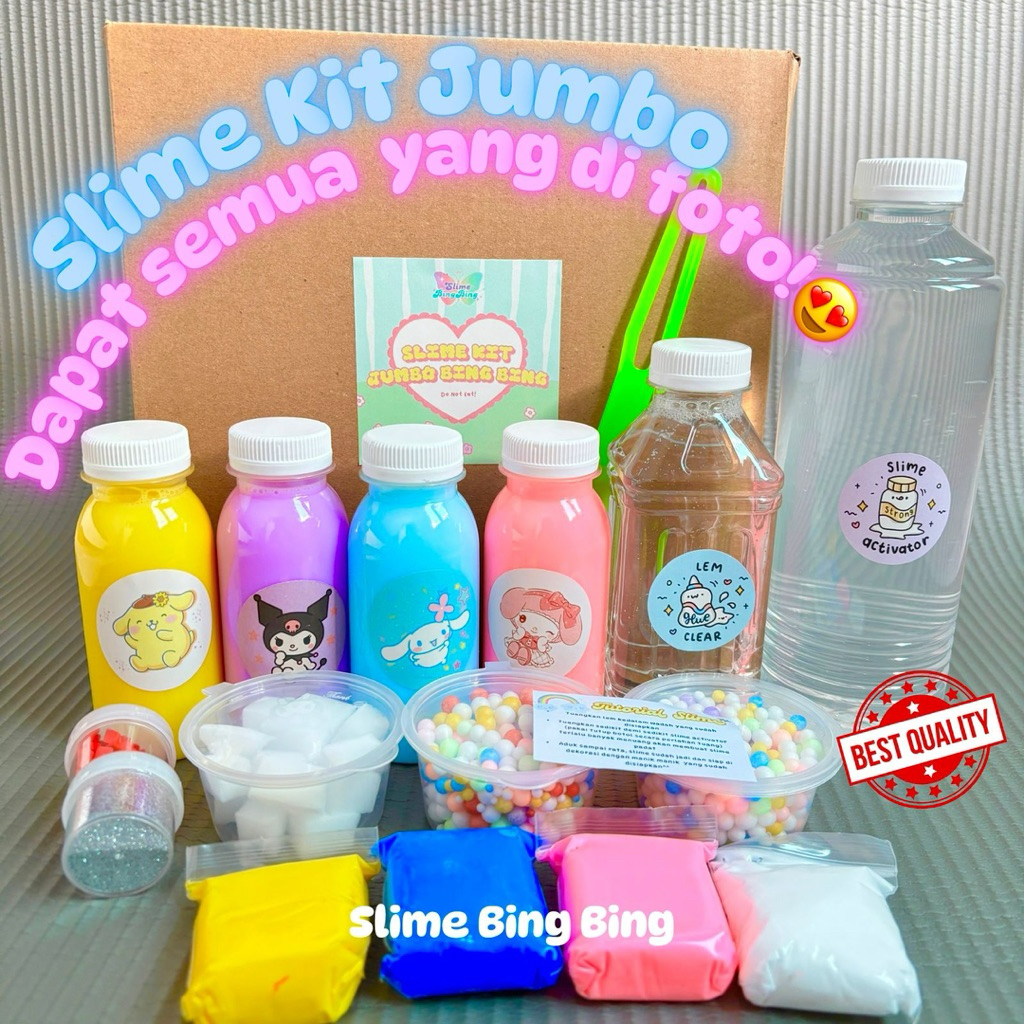 The Most Complete Jumbo Bing Bing Slime Kit with FREE CLAY AND JELLY ...