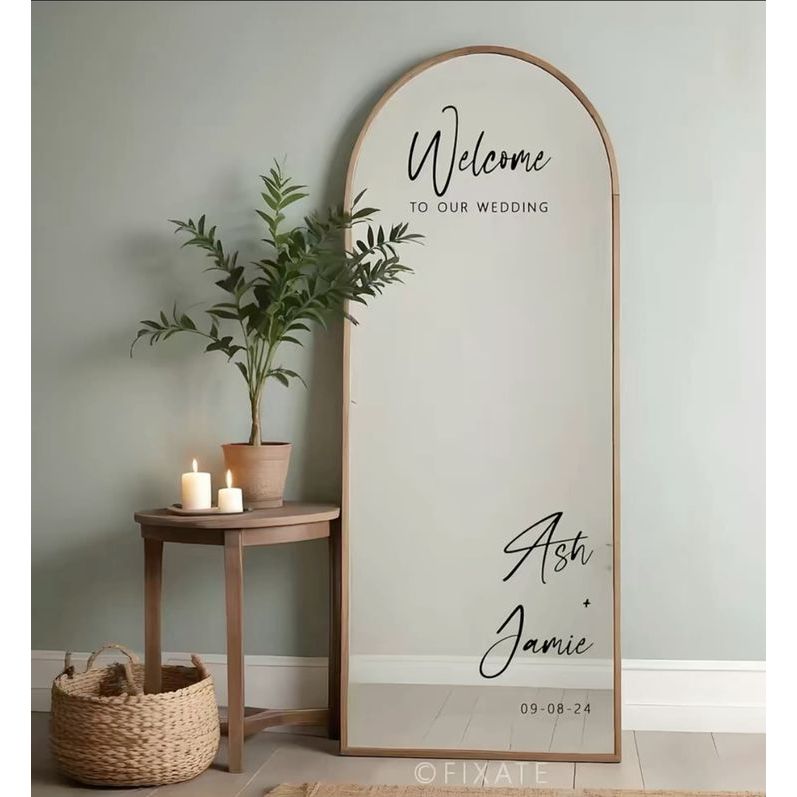 Standing mirror wedding sign 40 X 153CM Welcome Sign Wedding Mirror ...