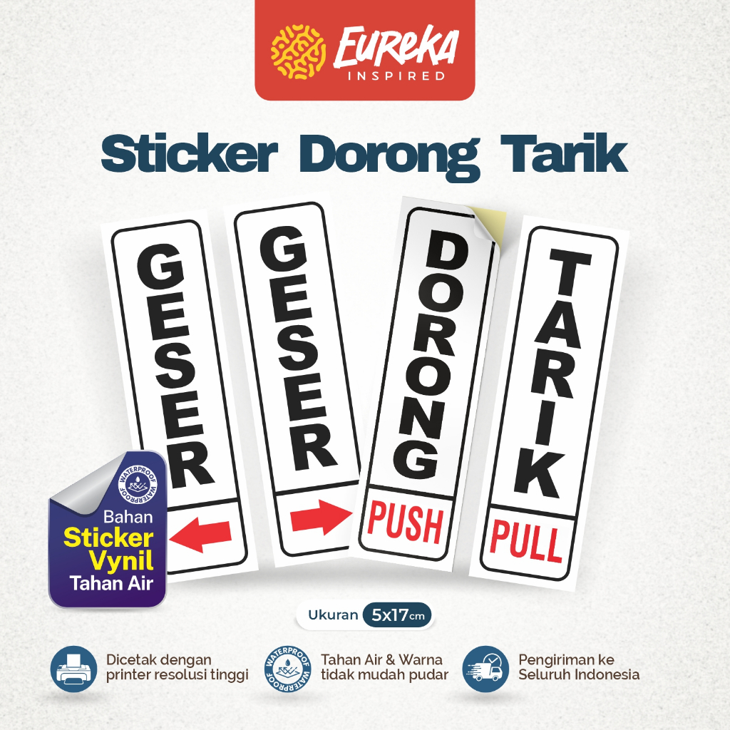 1 SET Waterproof Push Pull Vinyl Stickers | Sliding Door Stickers ...