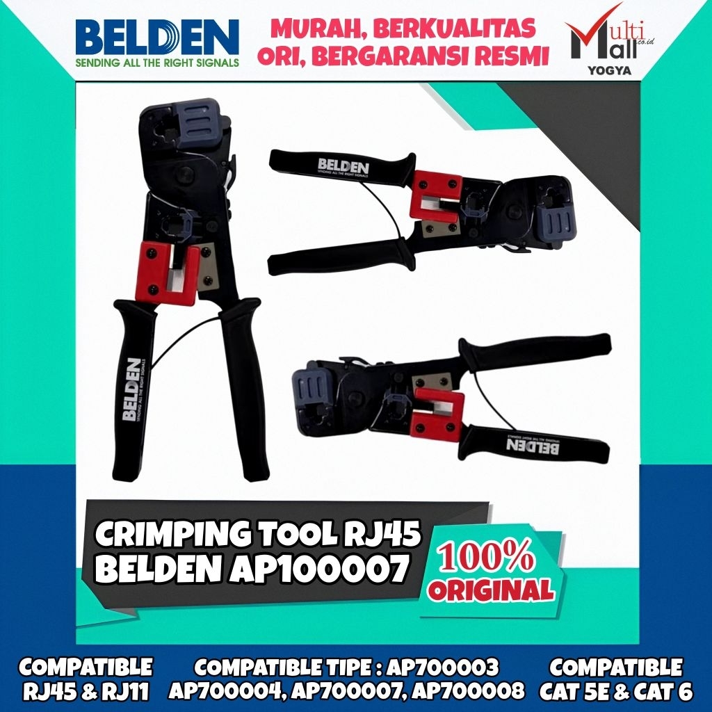 Belden Crimping Tool RJ45 RJ11 Cat 5 Cat 5e Cat 6 AP100007 Original 100 ...