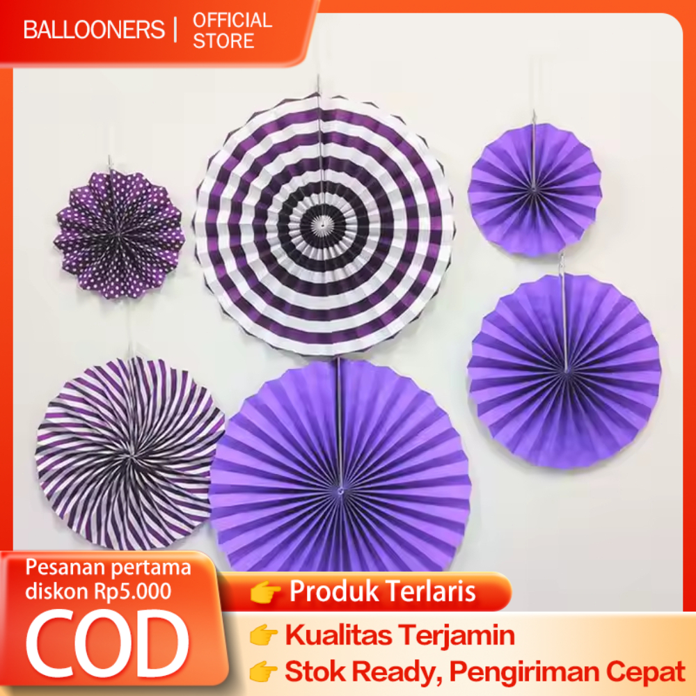 Paper fan set paper fan/ paper flower set 6 in 1 (Combination) | Shopee ...