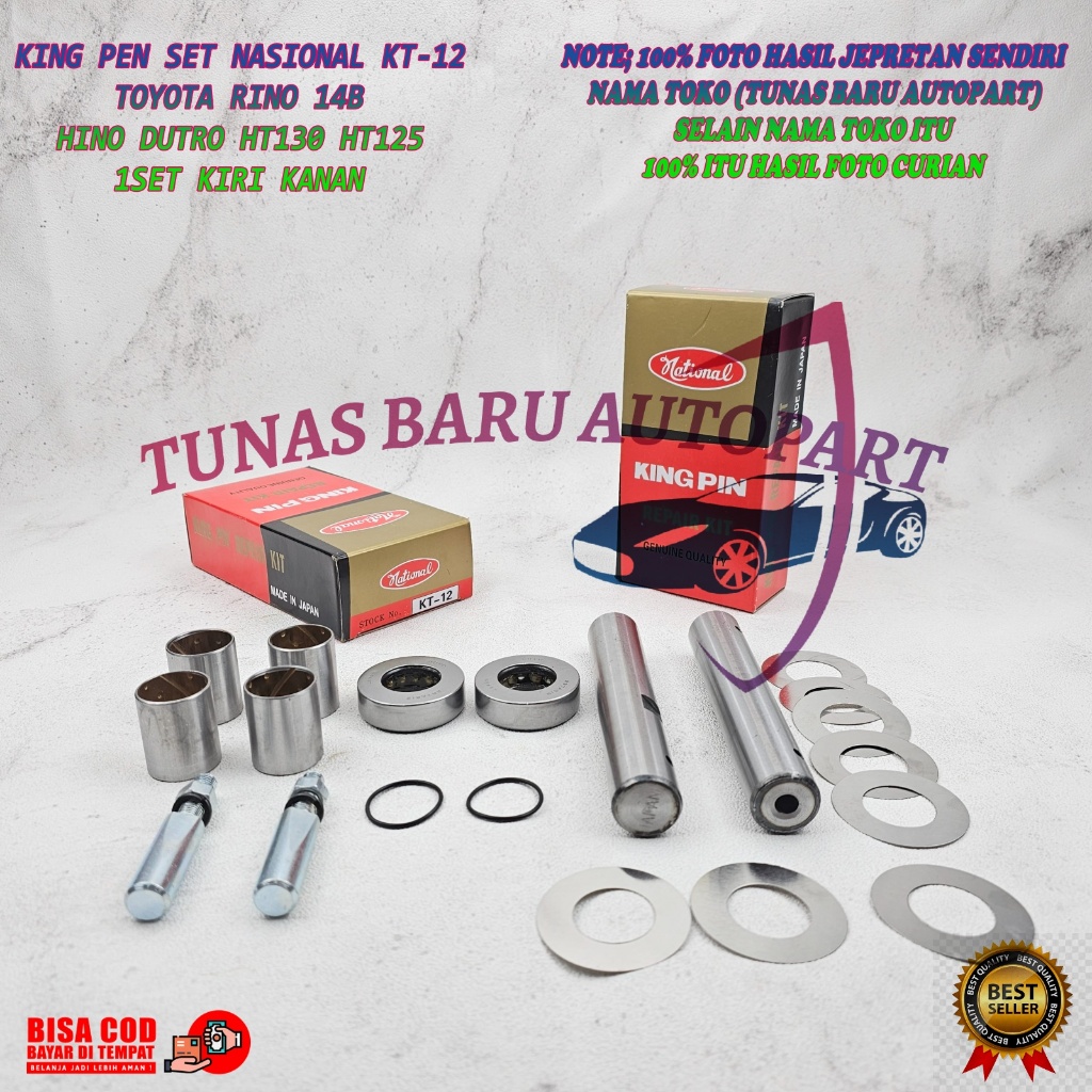 KING PIN KING PEN SET KL12 NATIONAL HINO DUTRO HT130 HT125 TOYOTA 14B ...