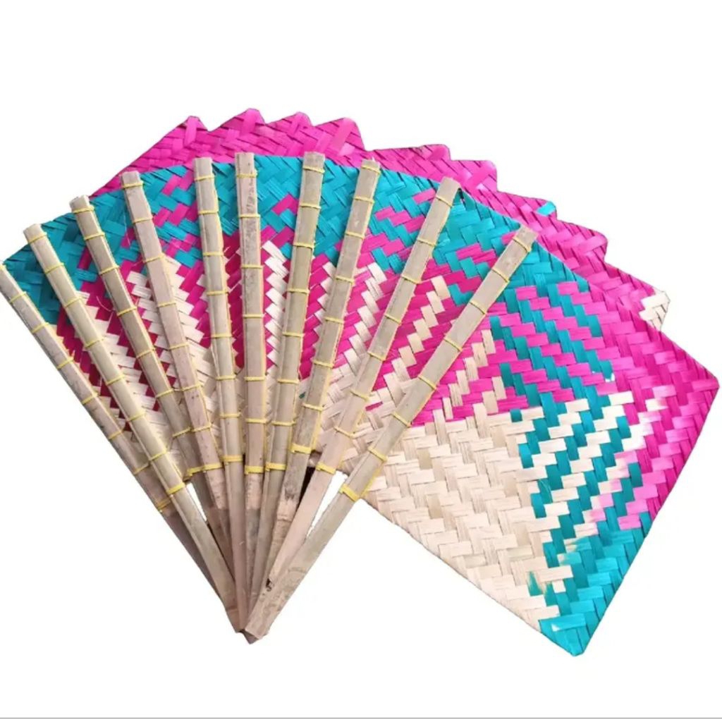 Bamboo fans (10 pcs) woven fan/s hand bamboo fan/s satay fan/s ...
