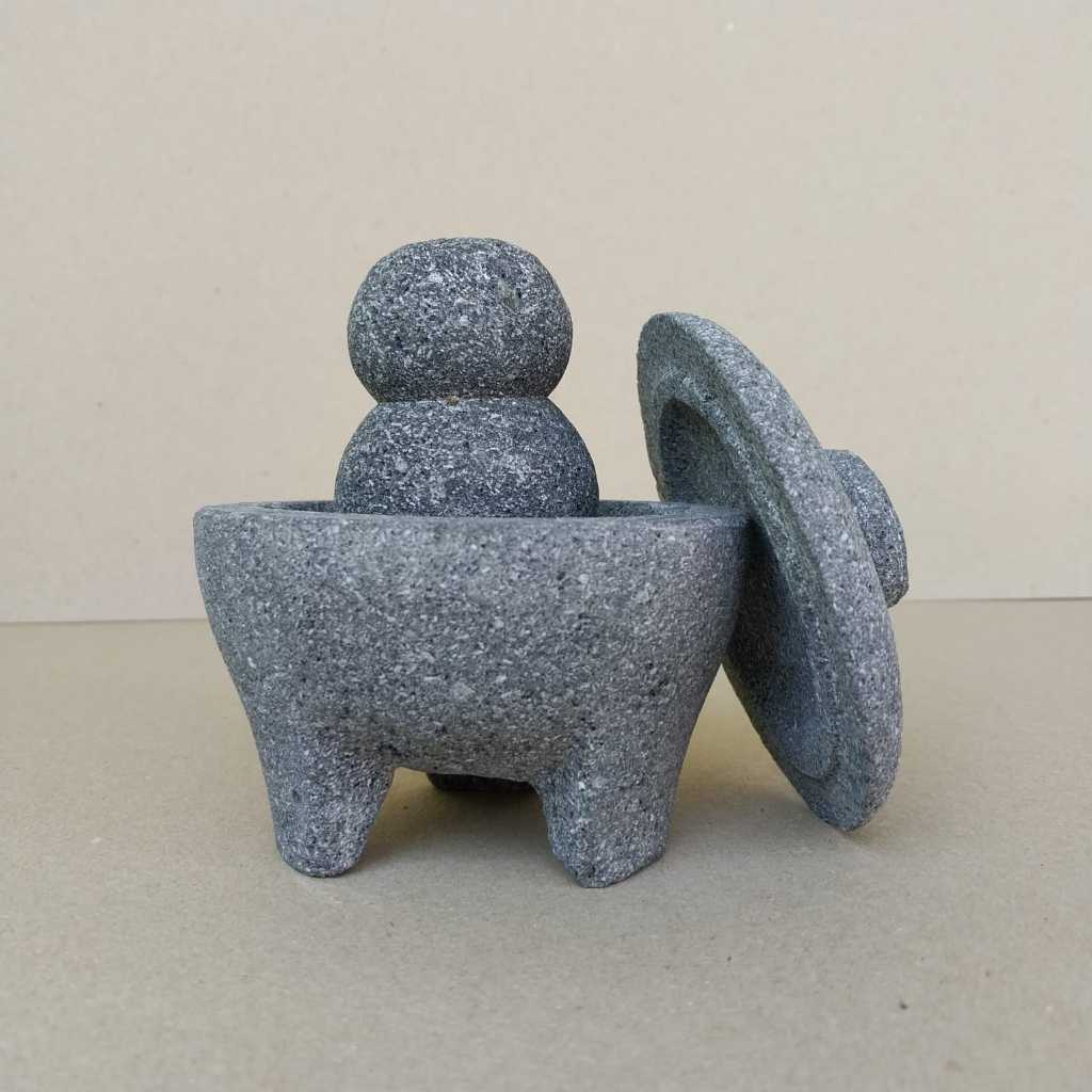 Mini Molcajete Foot Mortar and Pestle Set with Lid and Original ...