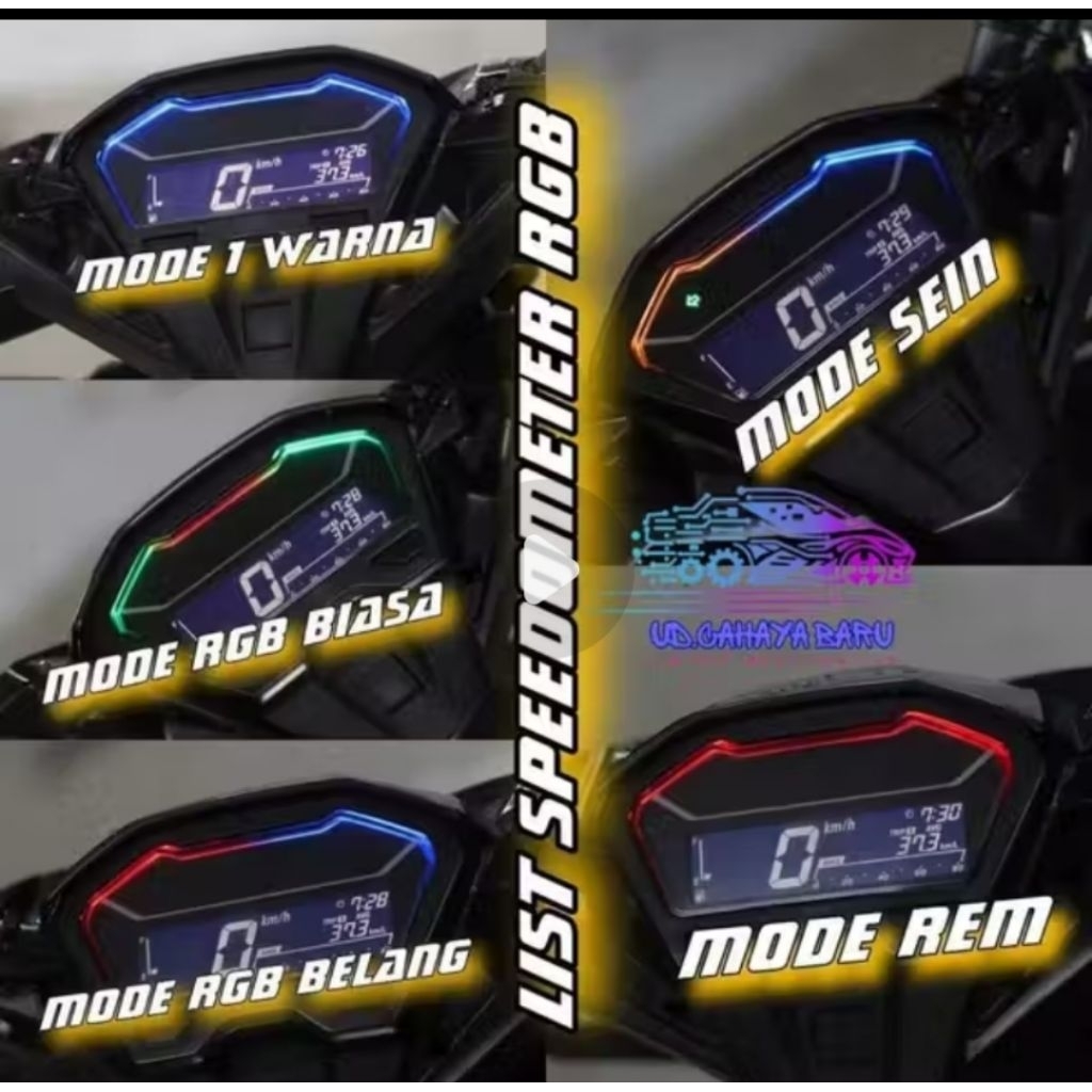 LED SPEEDOMETER EYEBROWS SPEDO LIST SPEEDOMETER RGB MIO VARIO PCX NMAX ...