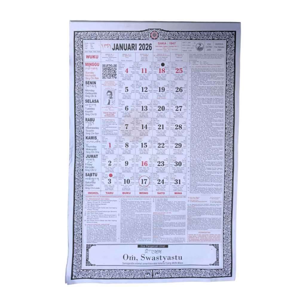 Balinese Calendar Complete wall calendar/ 2026 - I Kt. Rawi Big ...