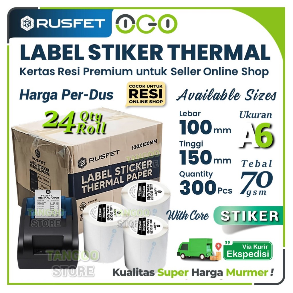 A6 Thermal Receipt Stickers Roll 10cm x 15cm x 300pcs Price Per Box 24 ...
