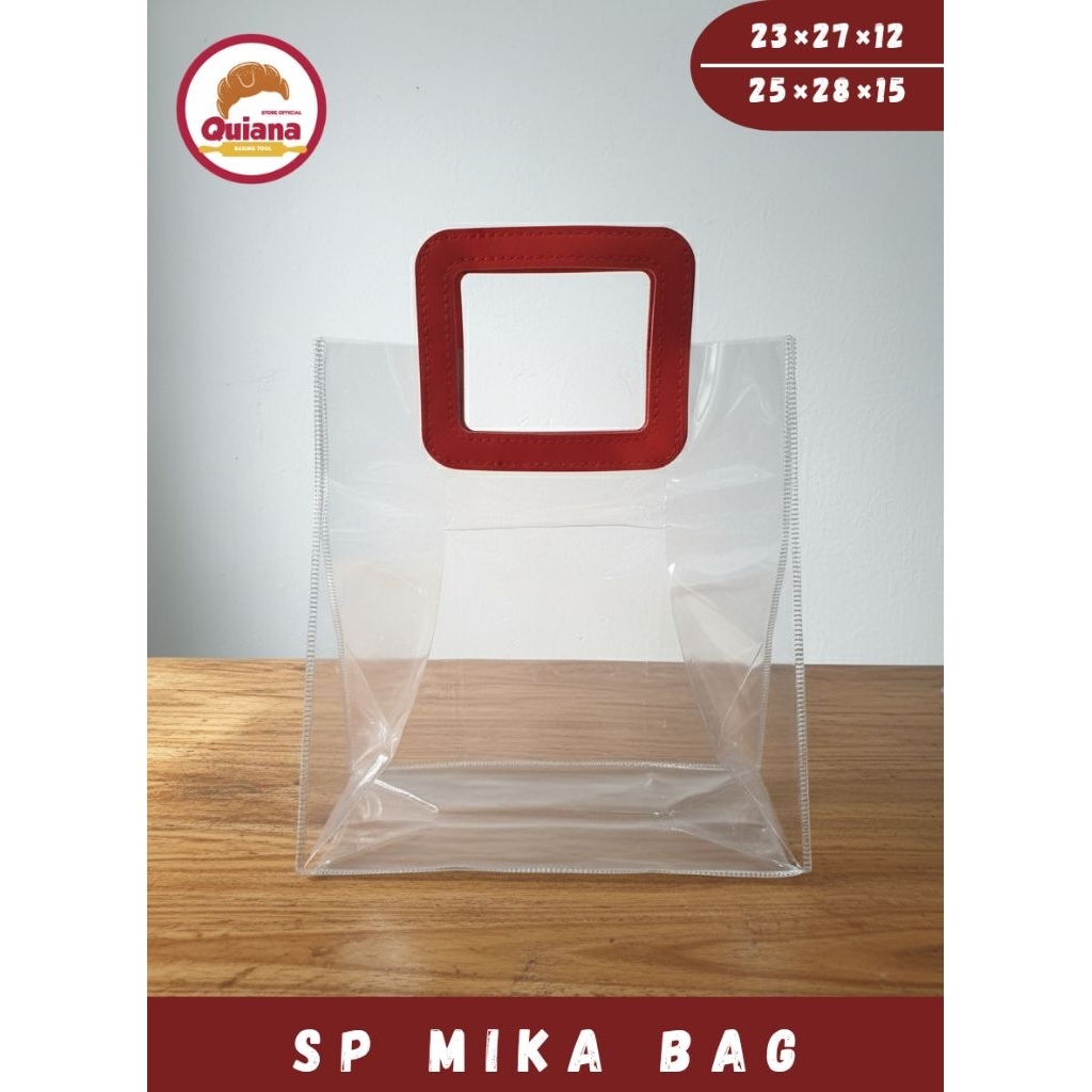 MERAH SP MIKA BAG or TRANSPARENT MICA BAG with two sizes and red ...