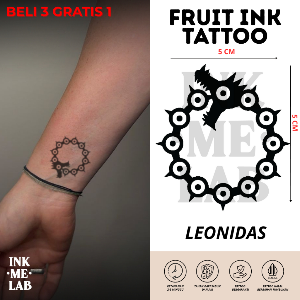 INKMELAB - LEONIDAS Fruit Ink Temporary Tattoo 5X5CM - Semi-Permanent ...