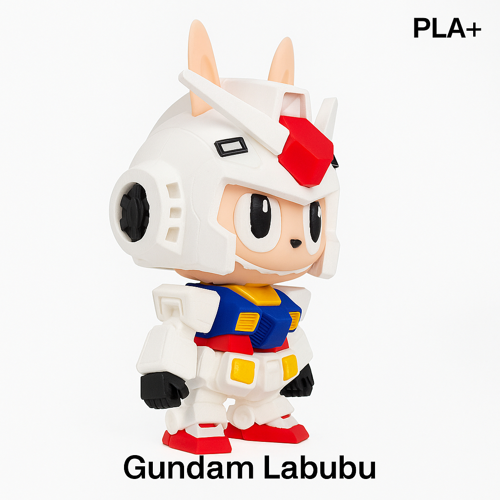 Gundam Labubu 3D Print Figure Miniature Display PLA+ Anime Mecha ...