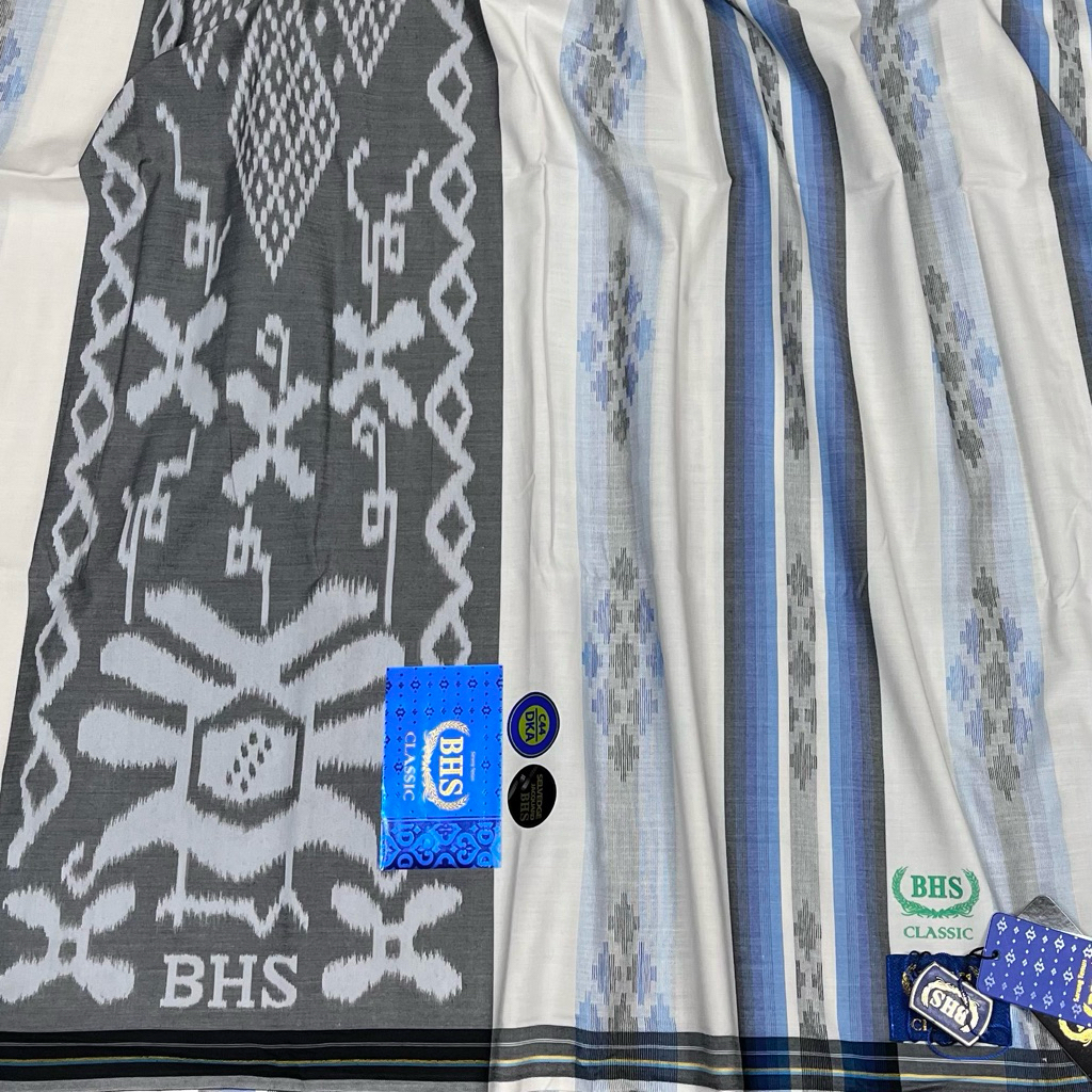 SARUNG BHS CLASSIC GOLD C44 DKA 7 WHITE SELVEDGE JACQUARD KAWUNG DOBBY ...