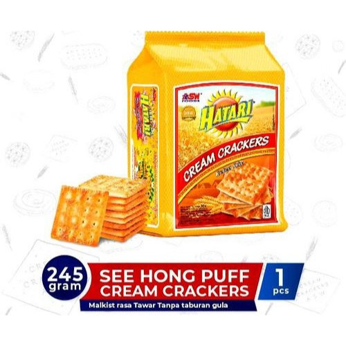 SEE HONG PUFF HATARI CREAM CRACKERS MALKIST SUGAR-FREE 245 GR | Shopee ...