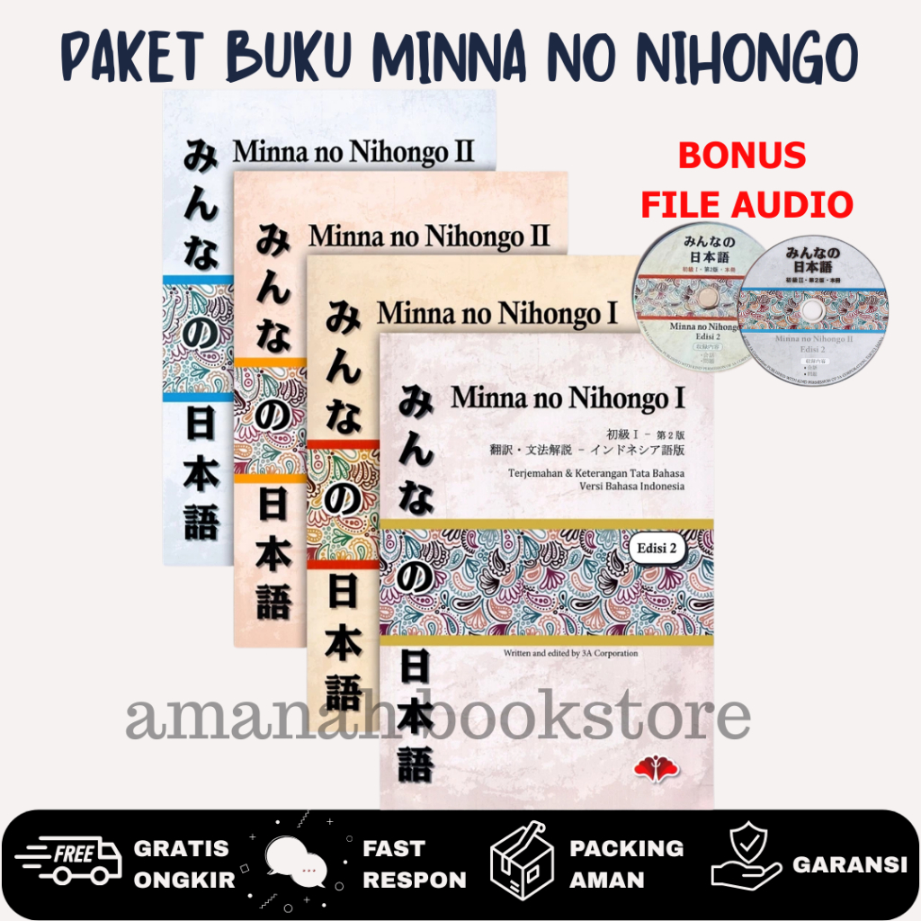 Complete Package of Minna No Nihongo Book 2nd Edition Large Size B5 ...