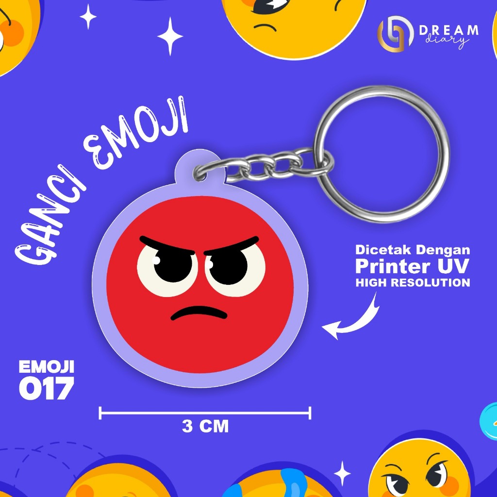 GANTUNGAN [ EMOJI 017 ] Emoticon Keychain Wedding Souvenir Birthday ...
