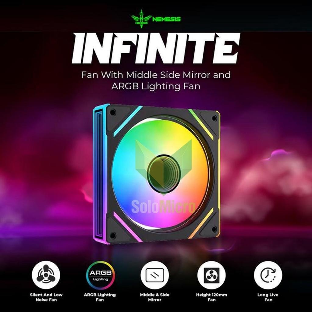 CAHAYA NEMESIS Infinite Fan Case ARGB SYNC with Full Mirror Frame & RGB ...