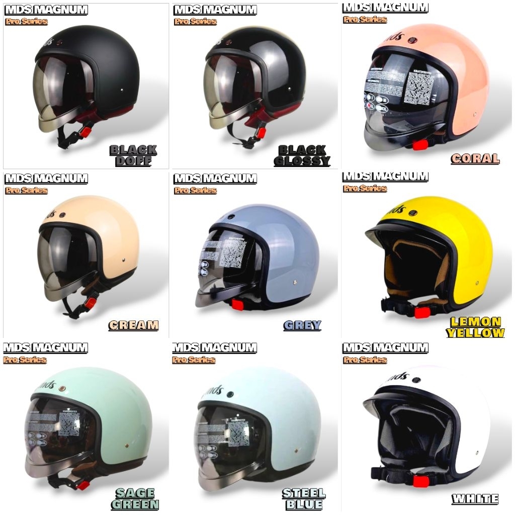 MAGNUM MDS Helmet Pro Series Solid RetroMagnum | Shopee Singapore