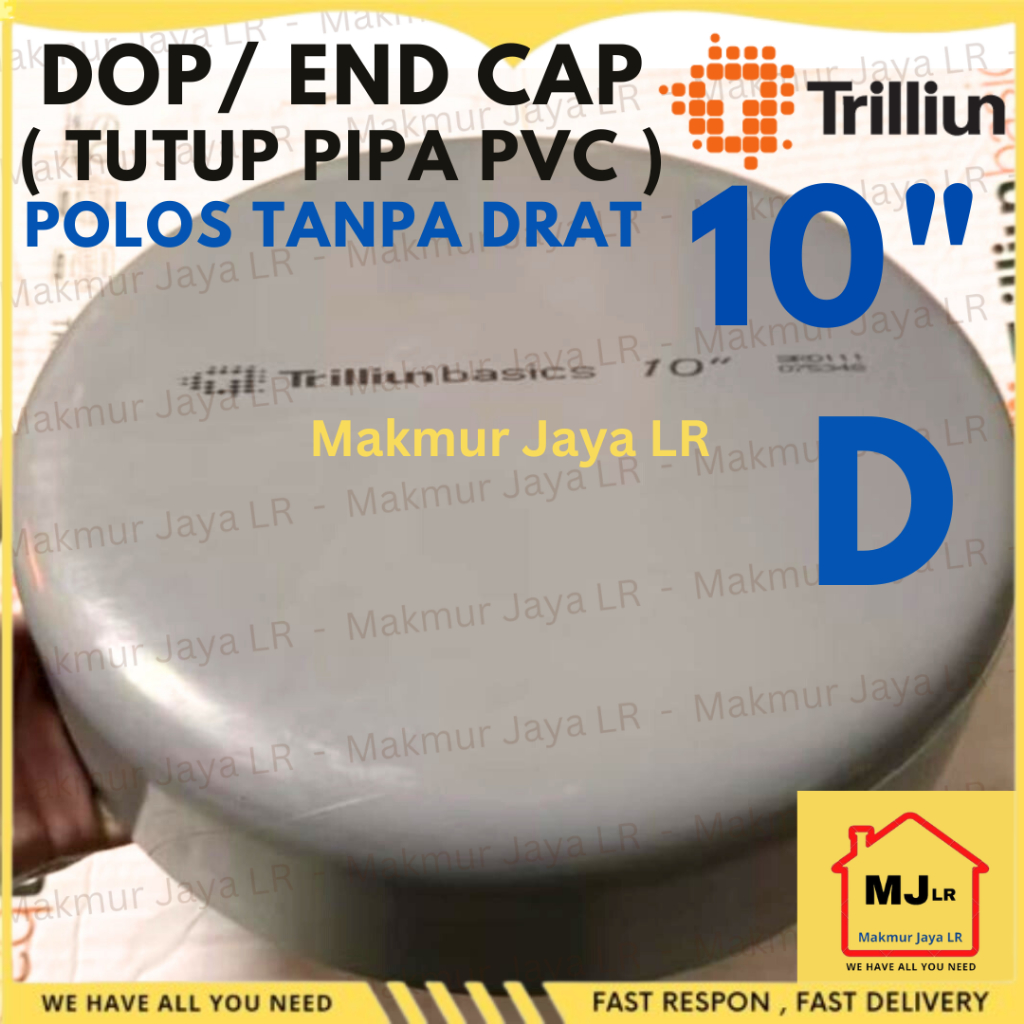 DOP 10" 10 inch END CAP Plain D Type PVC Pipe CAP Without Thread END ...