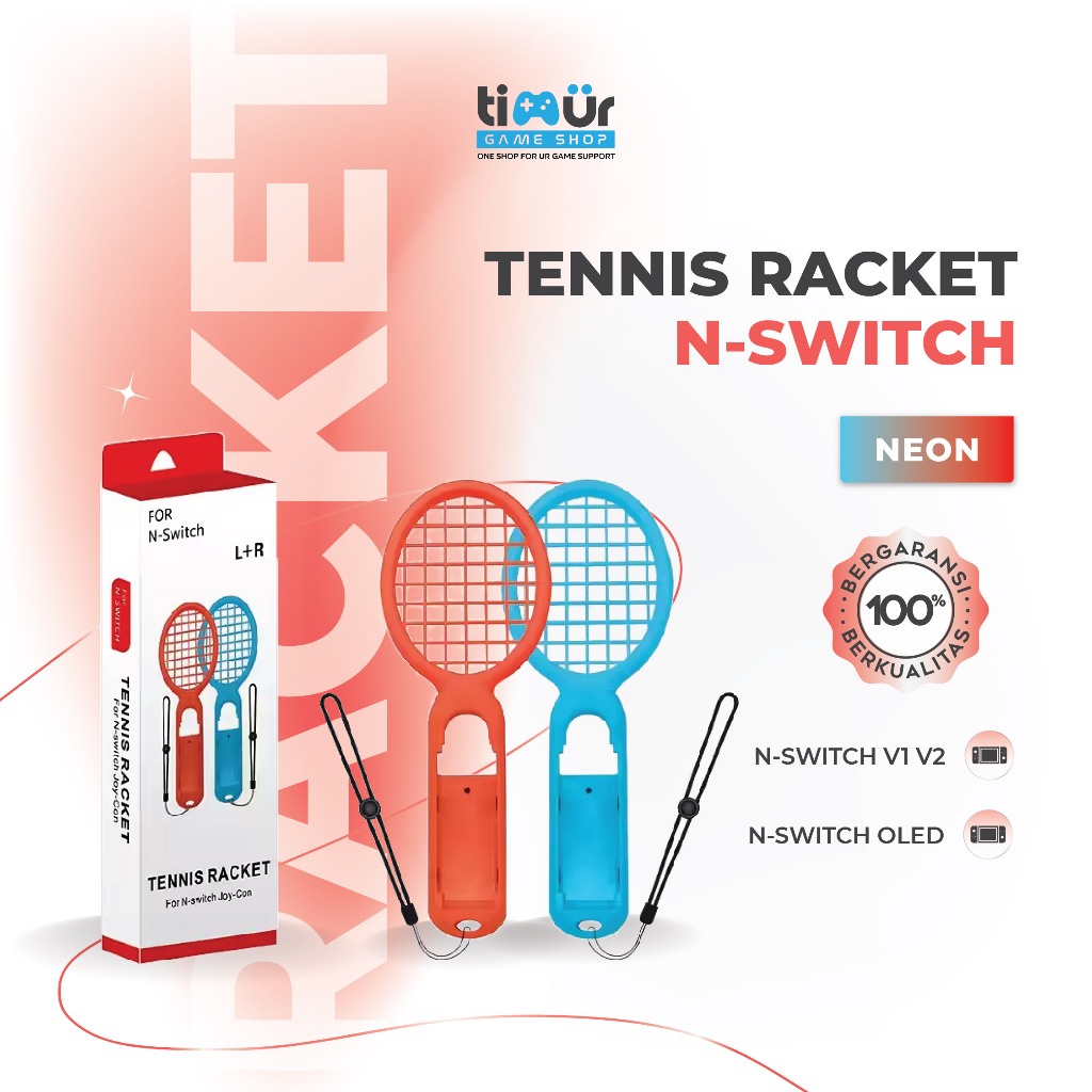 Tennis Racket Controller Grips JoyCon Joy-Con Nintendo Switch OLED ...