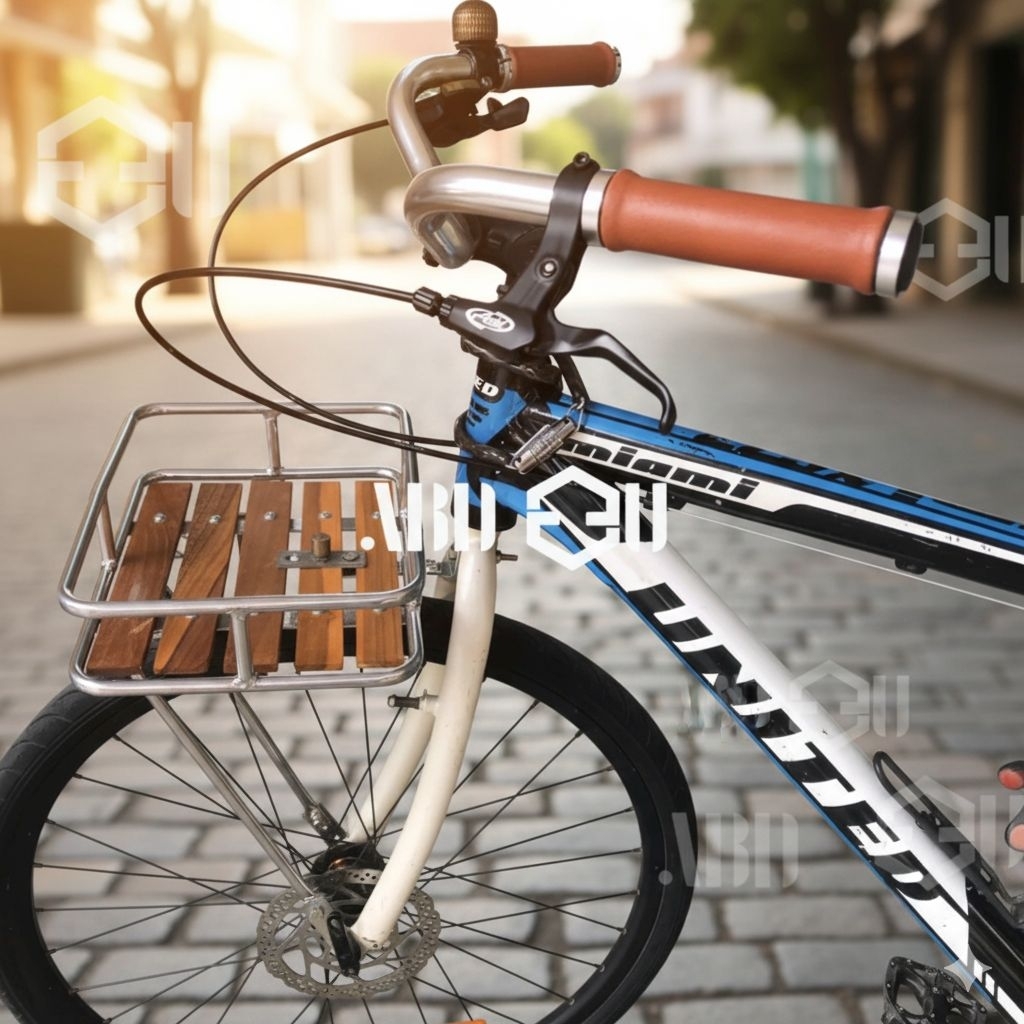 Chrome wooden base basket for folding bikes Federal MTB fixi universal ...