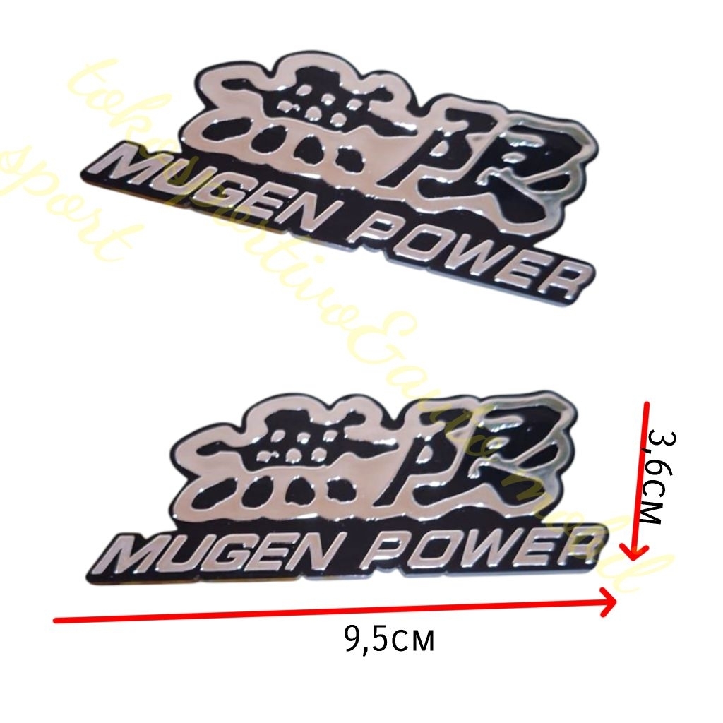 Emblem Logo sticker writing Symbol letter Honda Mugen power chrome ...