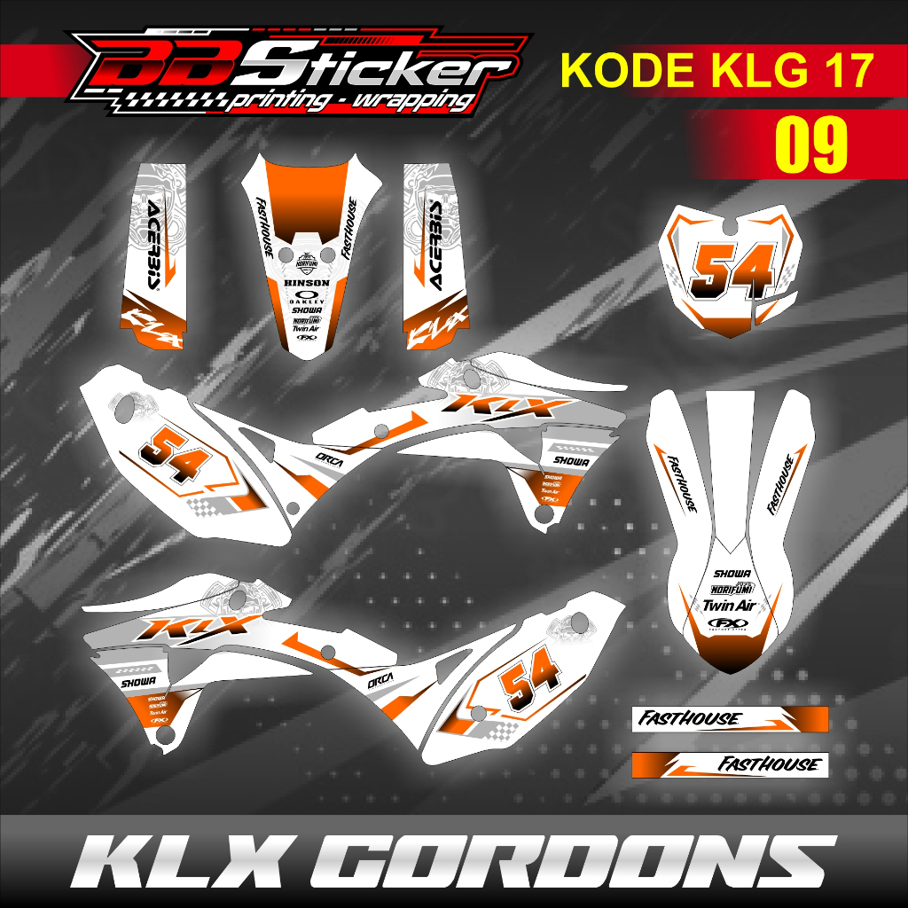 KAWASAKI KLX Gordon Body Decal Striping – Latest Edition KLX Gordon KLG ...