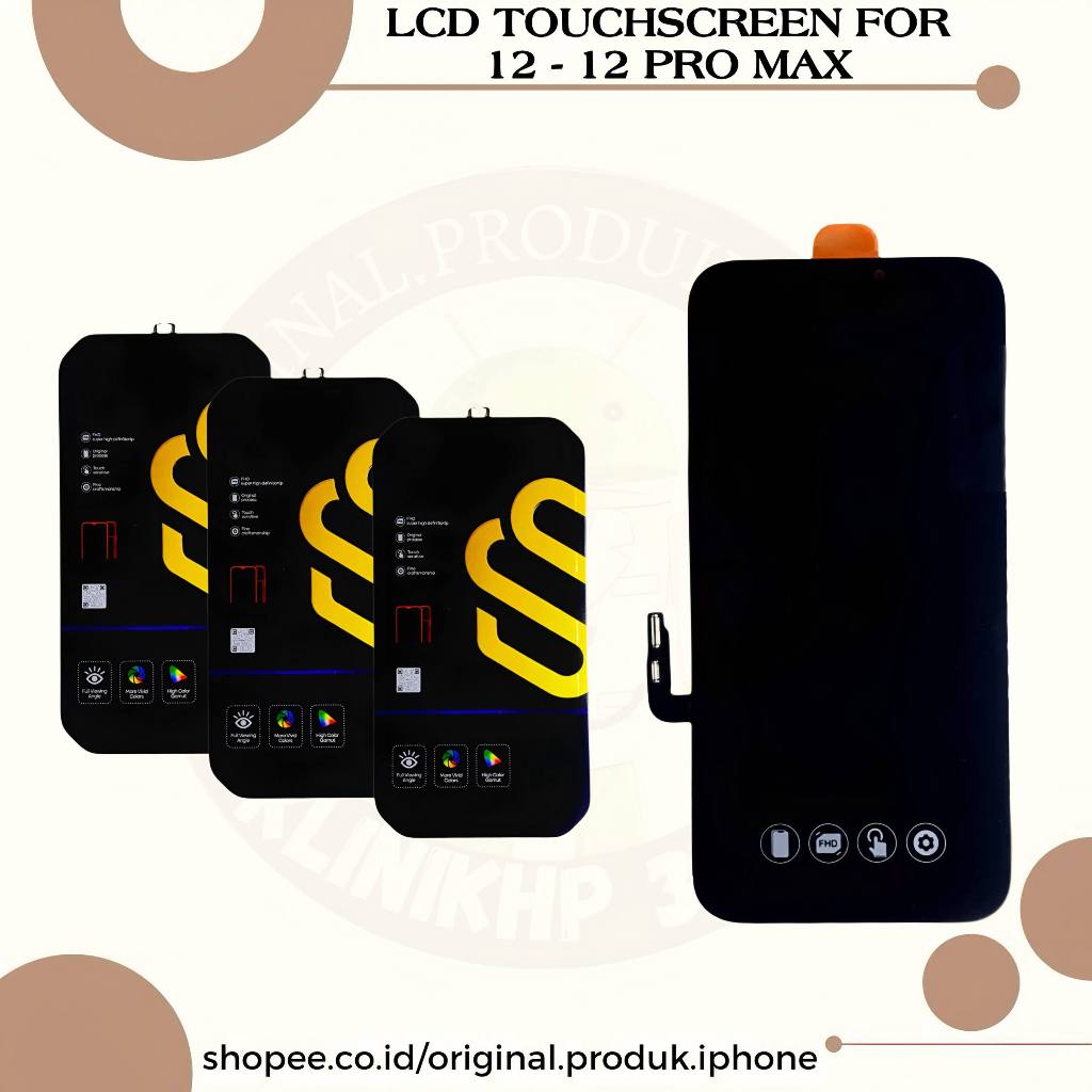 LCD TOUCHSCREEN 12/12 PRO / 12 MINI / 12 PRO MAX BRAND SHINE STAR BLACK ...
