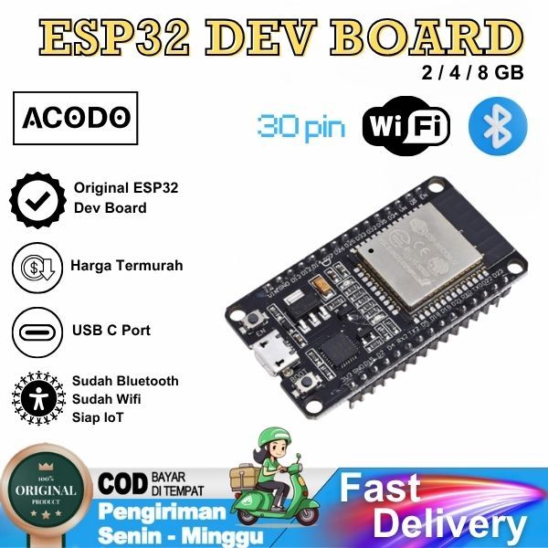 ESP32 Dev Board Type C Development Board DevkitC Espressif ESP 32 Wifi ...