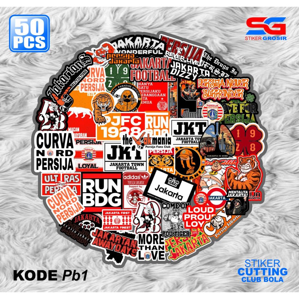 50Pcs Casual Cool Football Club Stickers Already Cut Premium (PB ...