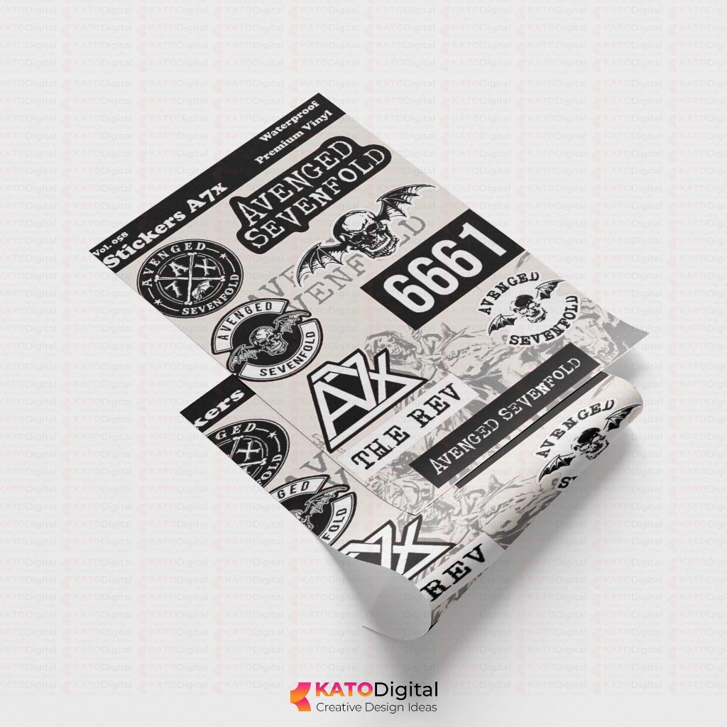 A7X Rock Band Sticker Waterproof Laminated Glossy Sticker Avenged ...