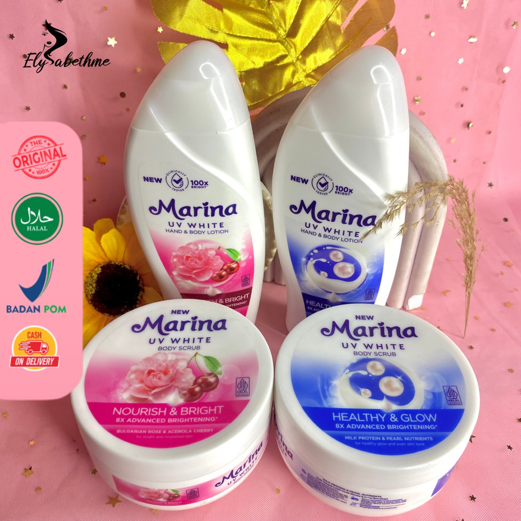 ELYSABETHME Marina Body Scrub + Hand Body Lotion Package 185ml ...