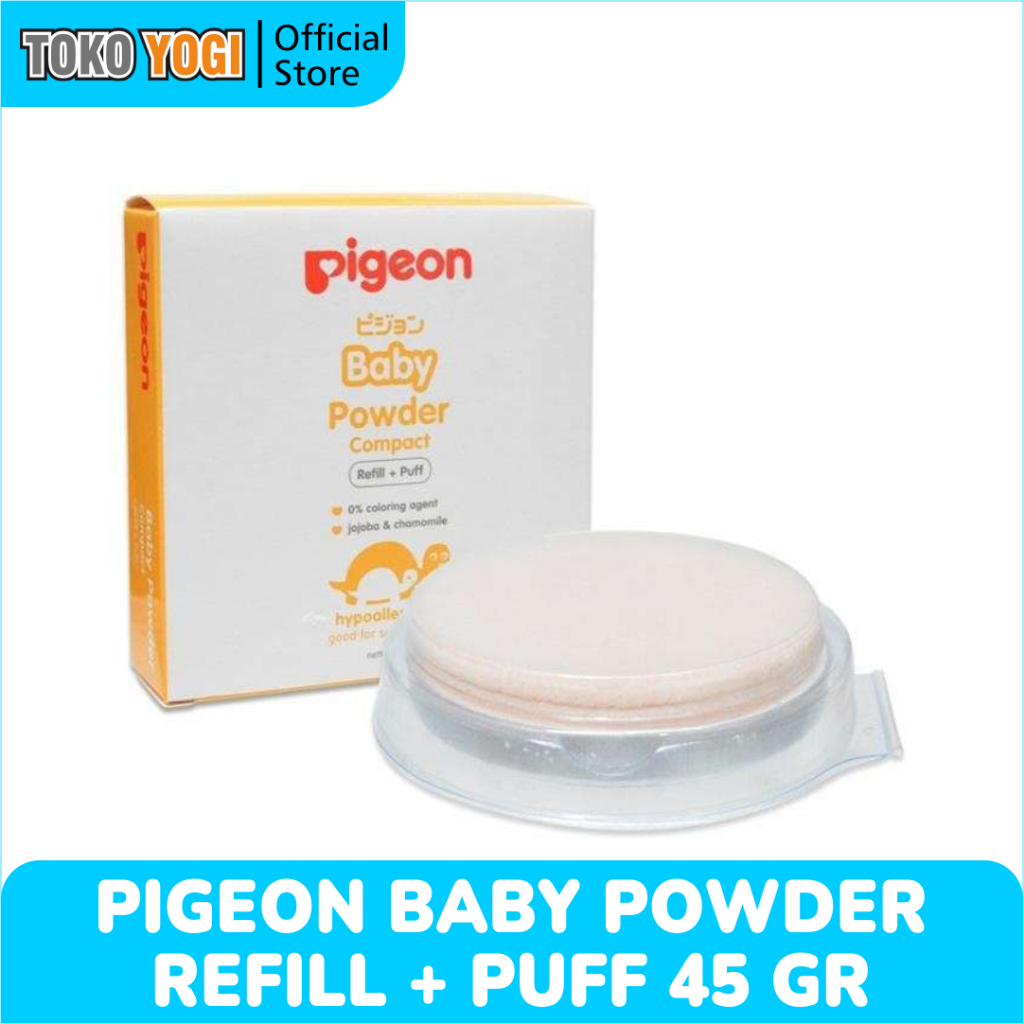 Pigeon Baby Compact Powder 45g Hypoallergenic | Refill + Puff | Baby ...
