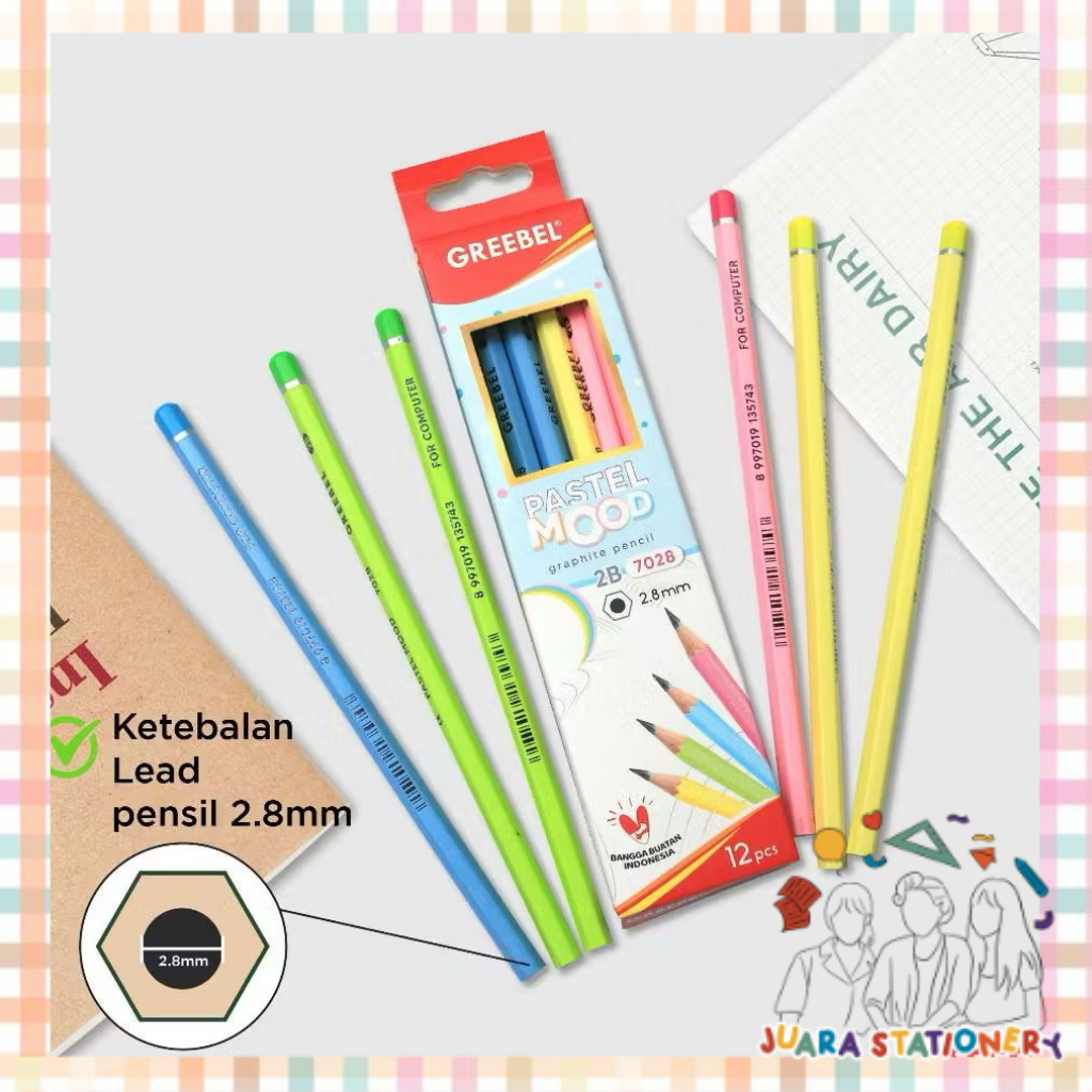 GREEBEL 2B 7028 Pastel Mood Wooden Pencil SINGLE 2B Pencil/ Graphite ...