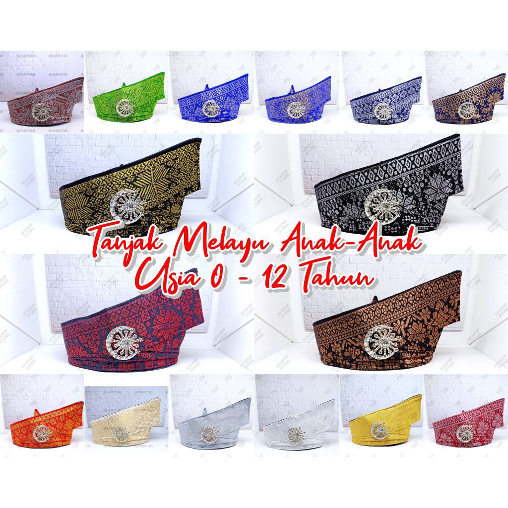 Tanjak/Tengkolok Melayu Children 0-12 Years Full Songket Premium Model ...