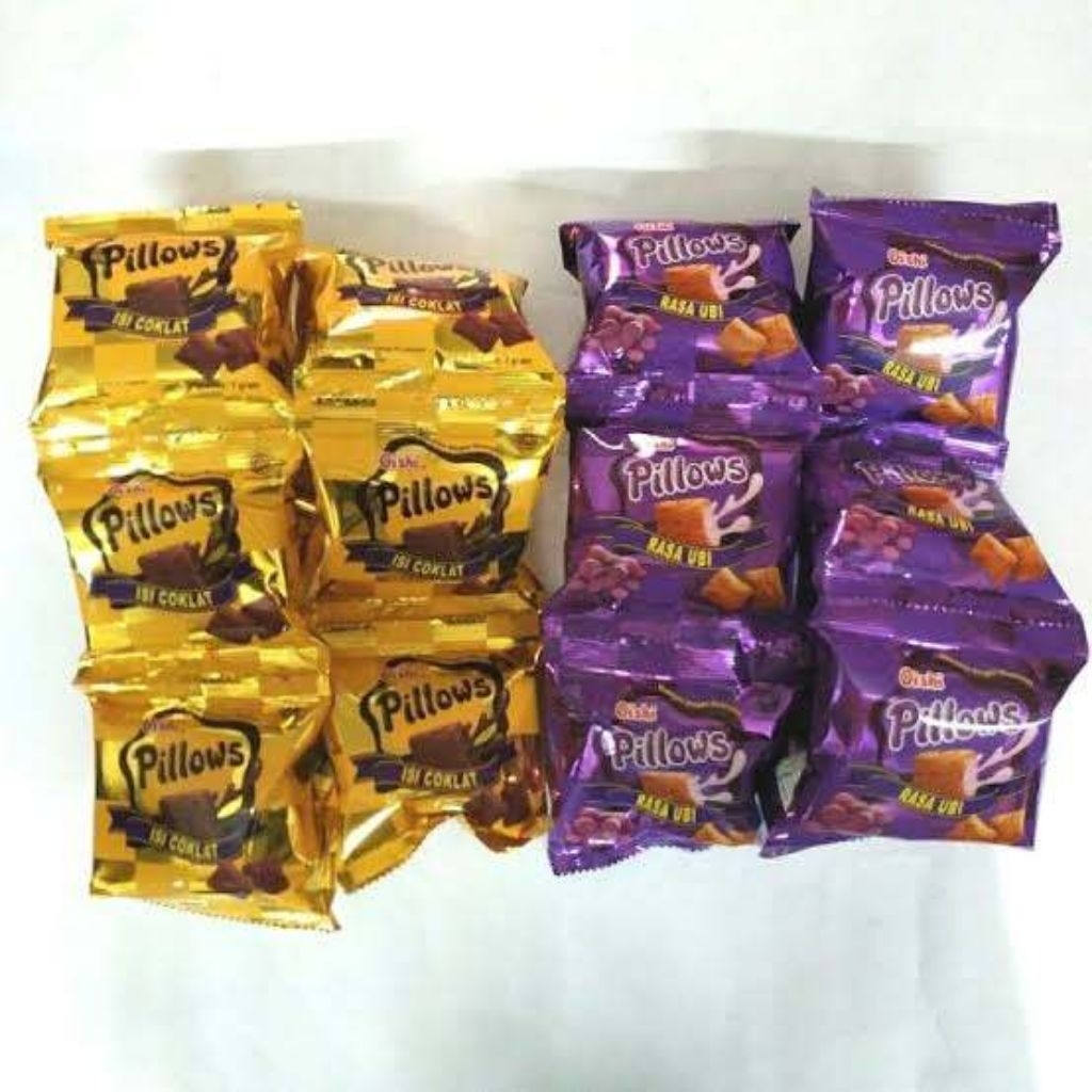 PILLOWS OISHI Sweet Potato and Chocolate Flavor Snack @10 Pcs (1 Pack ...