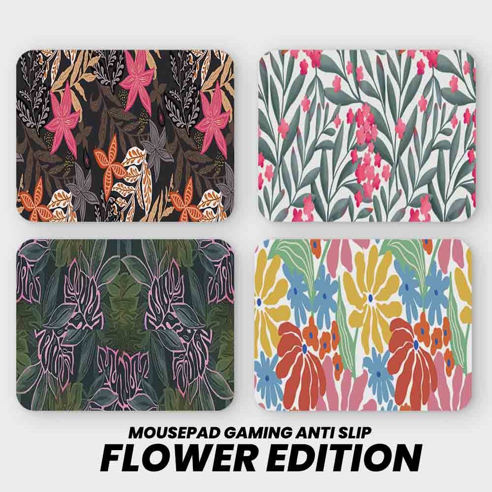 Mousepad Gaming Anti slip Aesthetic Floral Flower Bunga Estetik Alas ...