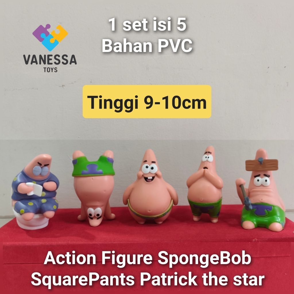 Action Figure 1 Set of 5 Patrick Star SpongeBob SquarePants Figures PVC ...