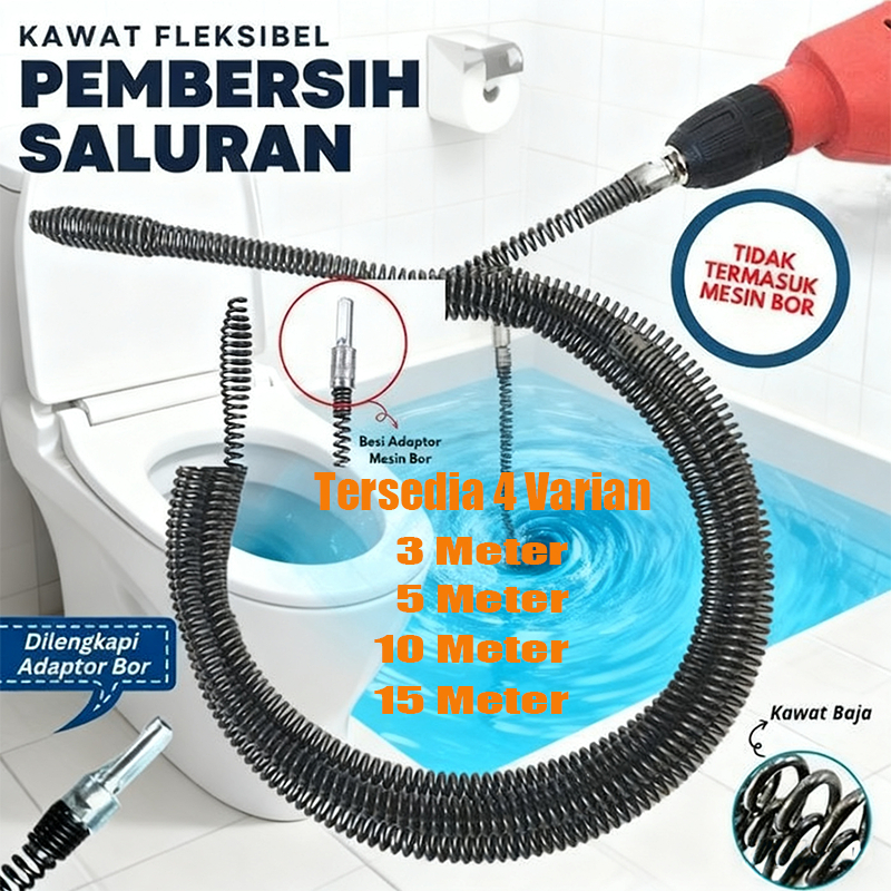 Wire Drain Cleaning Tool for Clogged Pipes Wire-Cleaner-Clamp-On ...
