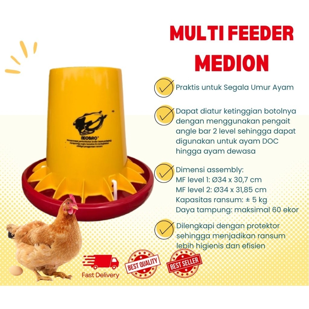 Multi Feeder Medion Chicken Ration Feed Container 5kg | Shopee Singapore