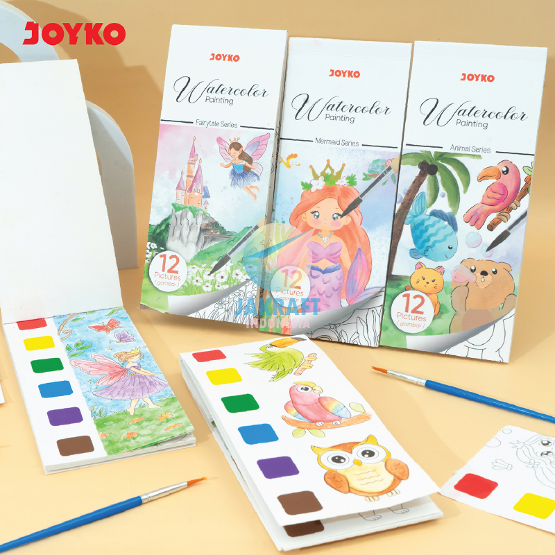 (1 Pcs) Children's Coloring Book + Watercolor JOYKO WCPP-4501 Mermaid ...